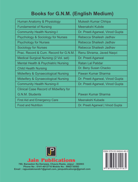GNM MEDICAL SURGICAL NURSING 1 ENGLISH – JainPublications